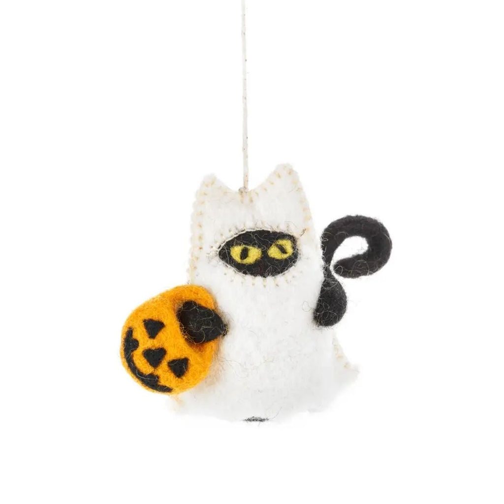 Boo! Cat Wool Felt Hanging Decor| Handmade and Fair Trade — Hygge Box